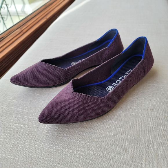 Rothy's | Shoes | Rothys Size 9 Retired Port Wine Purple Points Flats ...